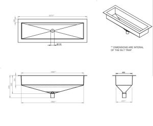 WC Toilet drop sump with grating